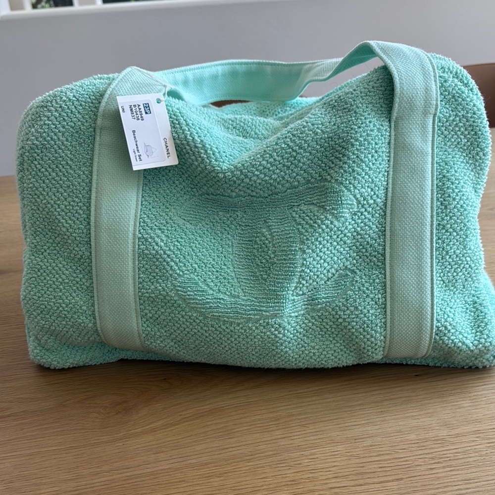 100% Authentic Chanel Terry Cotton Beach Tote Bag W/T… - Gem